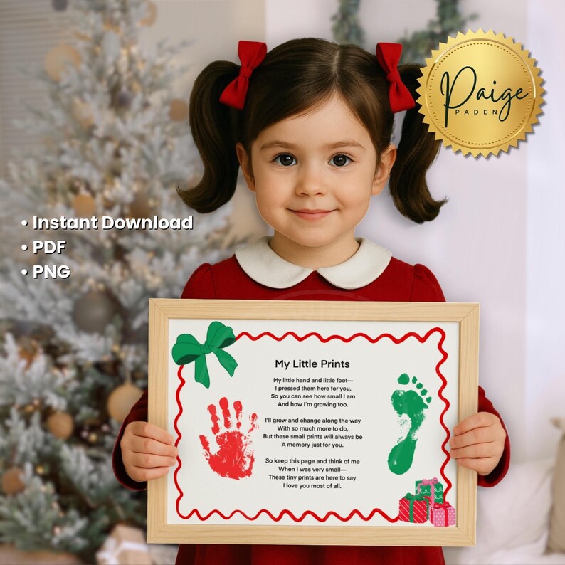 Christmas Handprint Poem Printable | My Little Prints Footprint Craft ...