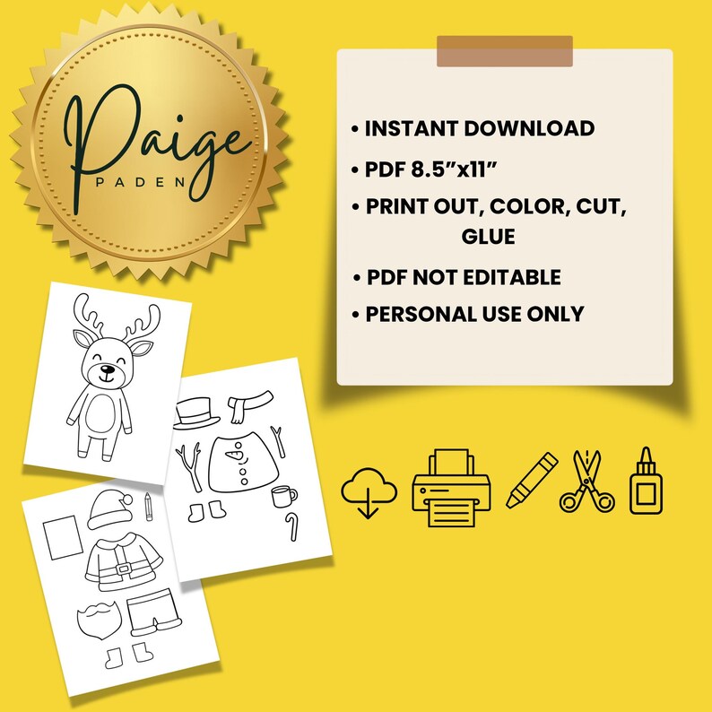 Reindeer in Disguise Printable | Christmas Kids Craft | Cut and Paste ...