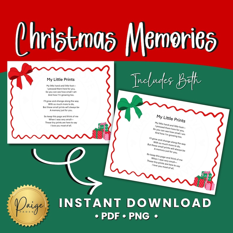 Christmas Handprint Poem Printable | My Little Prints Footprint Craft ...