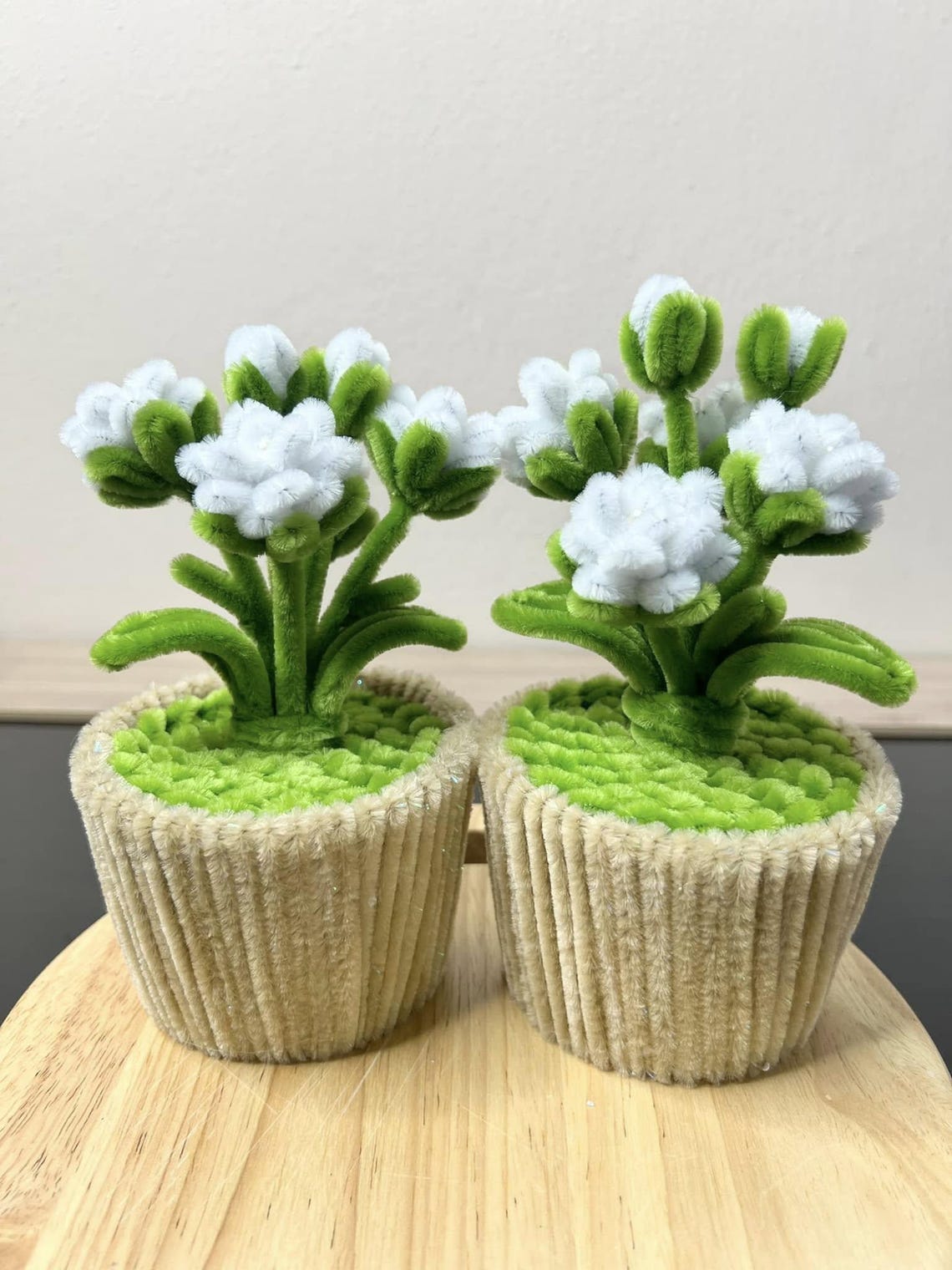 Velvet Wire Jasmine Flower Pot: Handmade DIY Home Decor Gift - Etsy