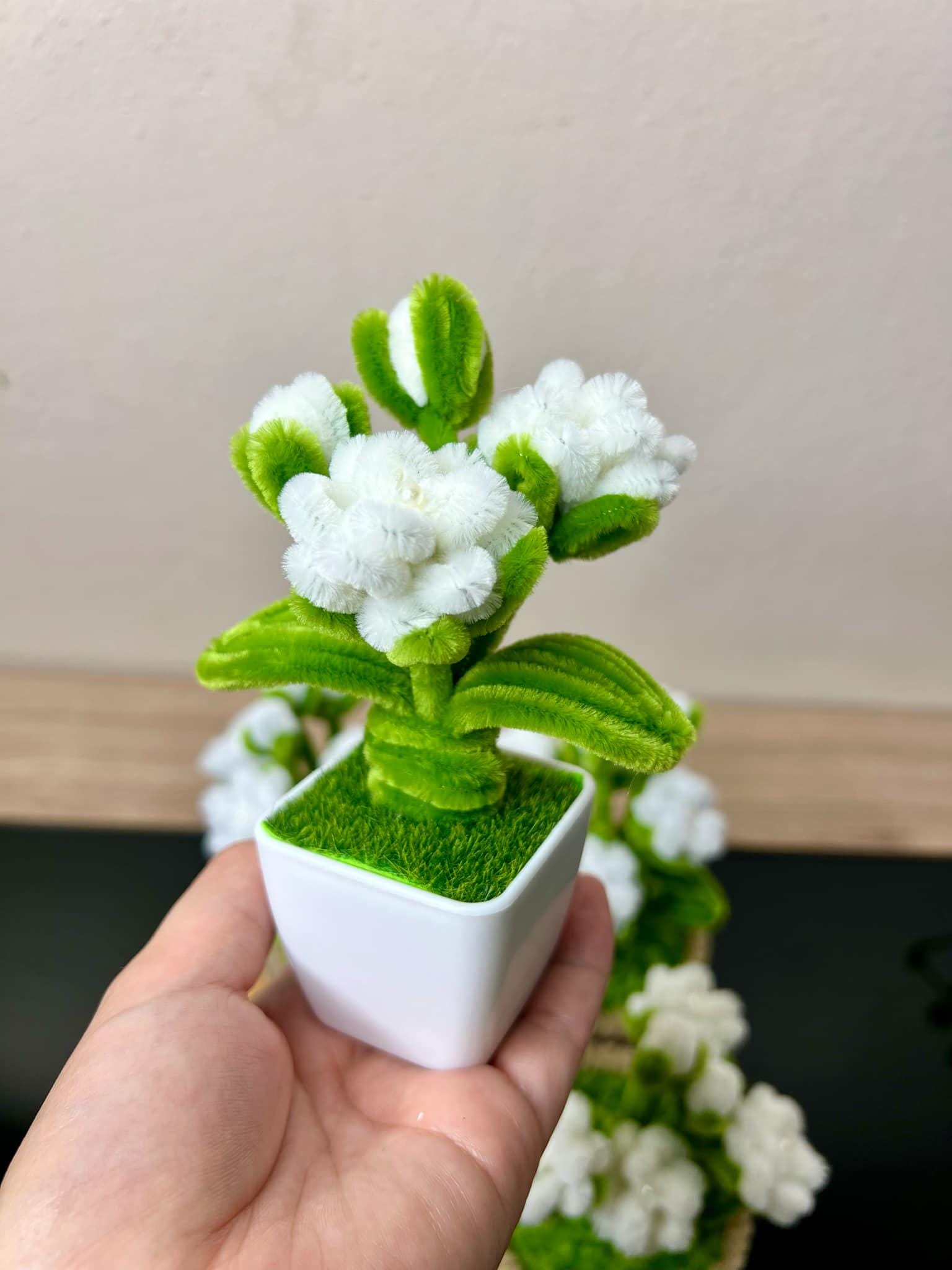 Velvet Wire Jasmine Flower Pot: Handmade DIY Home Decor Gift - Etsy