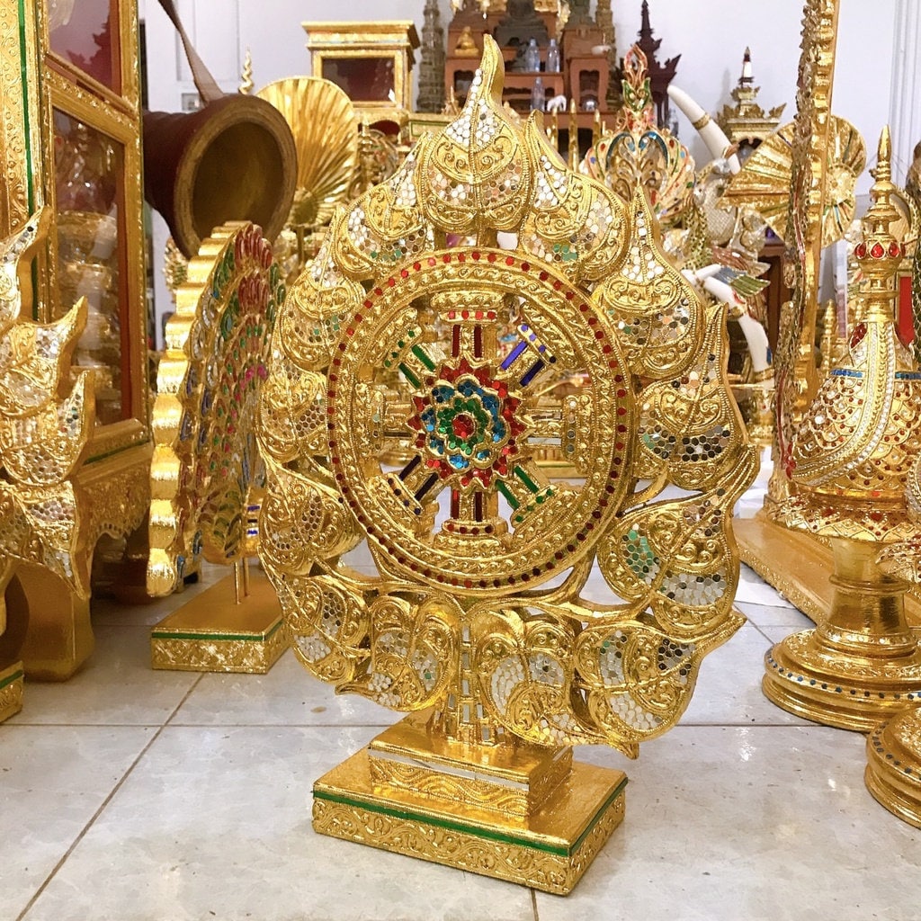 Hand-carved Golden Bodhi Tree With Dharma Wheel: Lanna Thai Art - Etsy