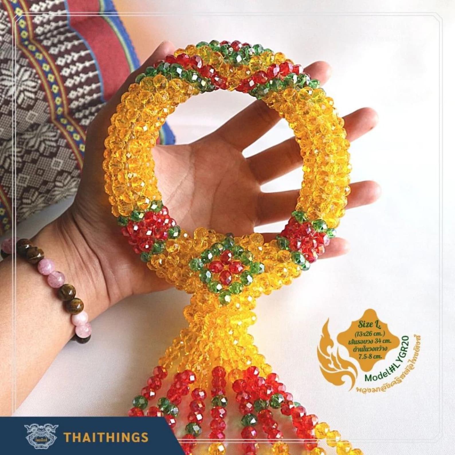 Large Crystal Thai Garland Handmade Premium Thaithings Decor | Souvenir ...