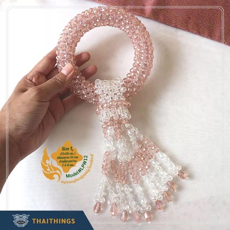 Large Crystal Thai Garland Handmade Premium Thaithings Decor | Souvenir ...