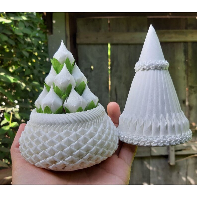 Traditional Thai Tray With Lid, Phan Thong Kam Offering Tray, Offering ...