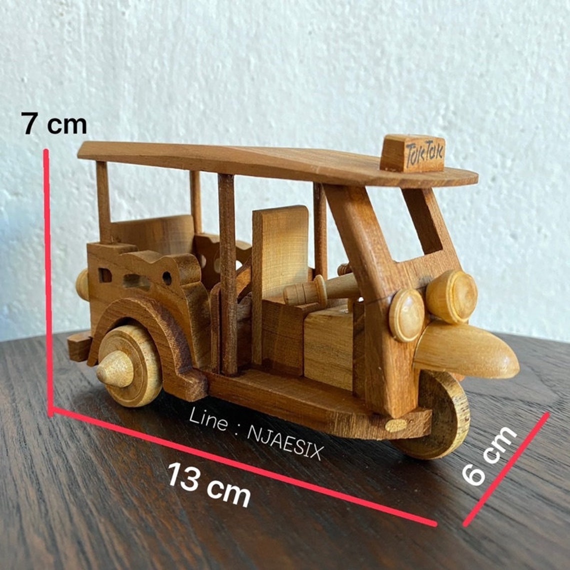 Authentic Teak Wood Tuk Tuk Model - Handcrafted Wooden Thai Tuk Tuk ...