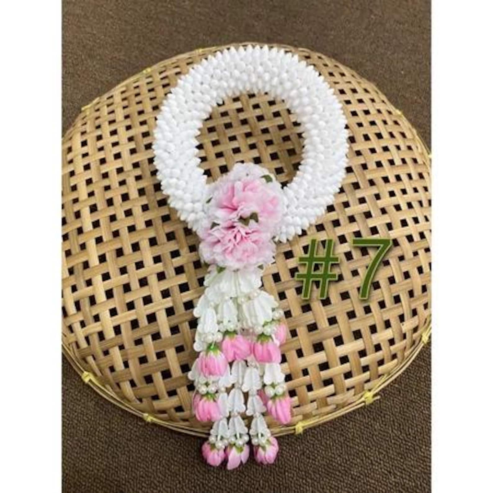 Handmade Thai Flower Garland | Durable Fabric Plastic for Ceremonies ...