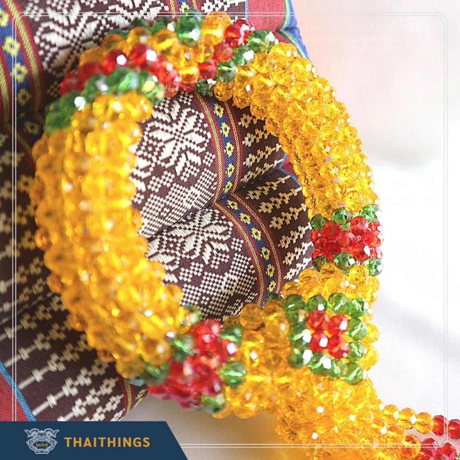 Large Crystal Thai Garland Handmade Premium Thaithings Decor | Souvenir ...