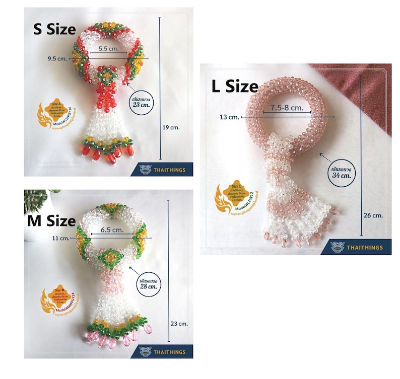 Large Crystal Thai Garland Handmade Premium Thaithings Decor | Souvenir ...