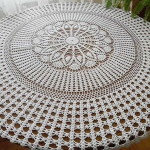 Handcrafted Crochet Tablecloth: Large Decorative Table Cover - Etsy
