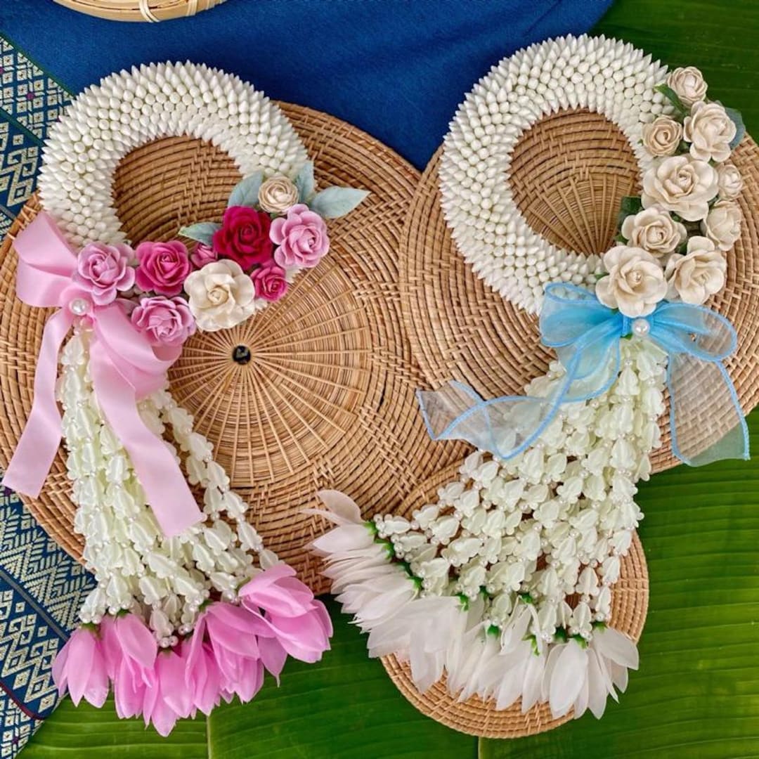 Beautiful XL Size Thai Flower Garland Handmade | Durable Fabric Plastic ...