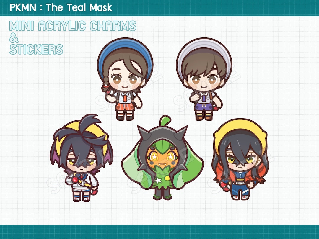 Pokemon Mini Acrylic Keychain Florian, Juliana, Kieran, Carmine ...