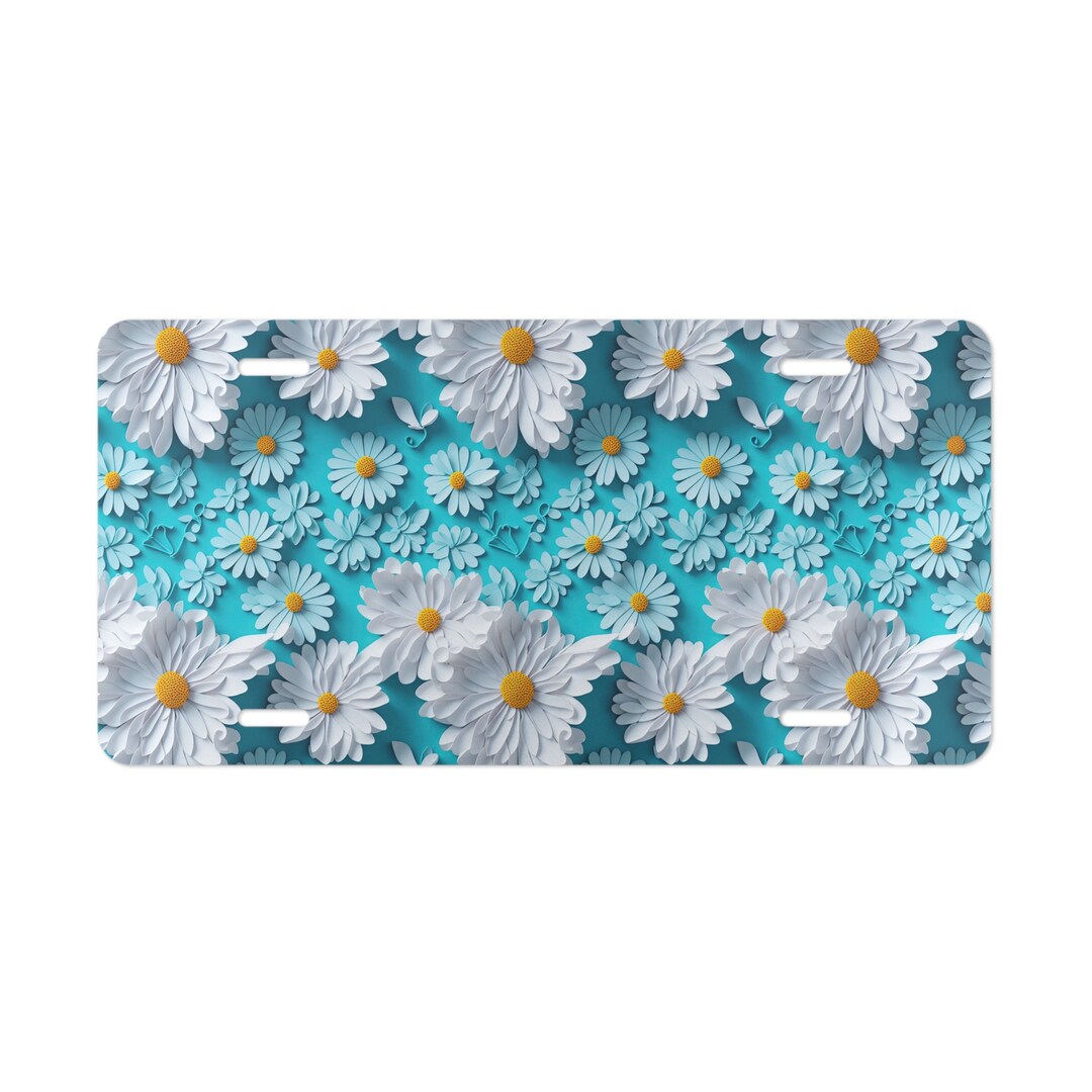 3D Daisy License Plate, Floral Front License Plate, Cute Car Accessory ...