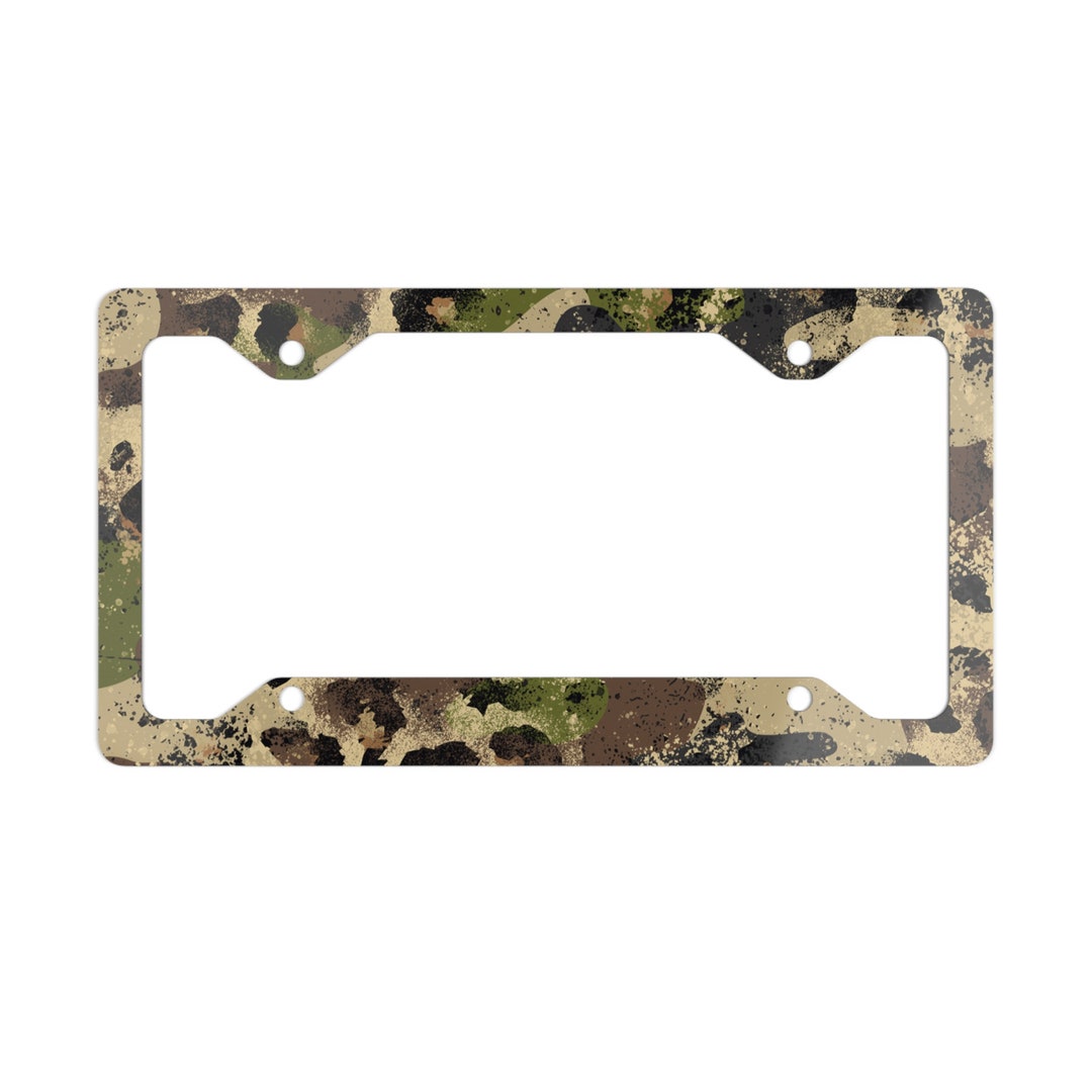 Mens Camoflauge Aesthetic License Plate Frame, Camo Birthday Gift Gamer ...