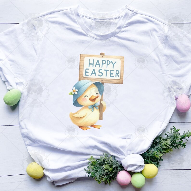 Easter Duck Watercolor Clipart , Easter Eggs, Cute Ducklings Clipart ...