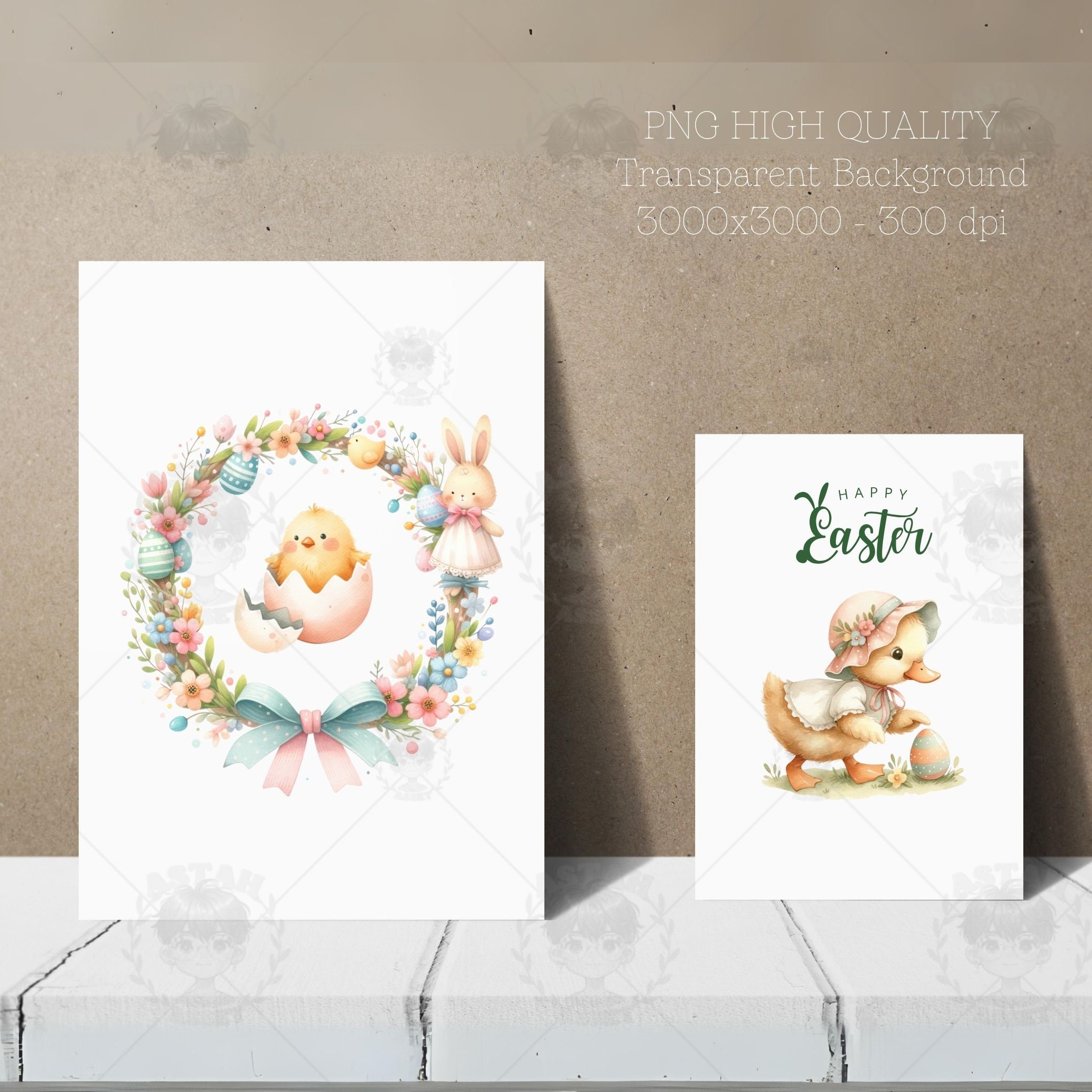 Cute Animals Easter Watercolor Clipart , Easter Eggs, Cute Rabbit ...