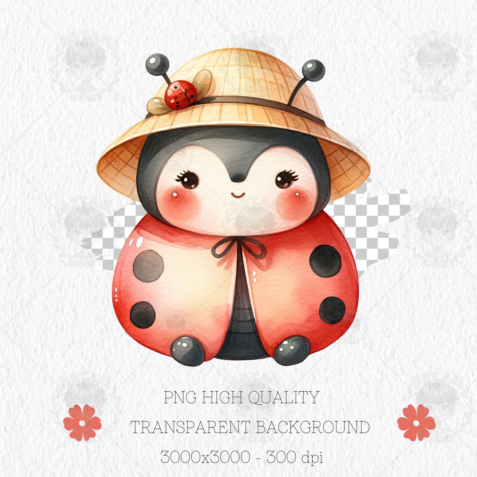 Cute Ladybug Watercolor Clipart ,ladybird PNG ,springtime ,spring ...
