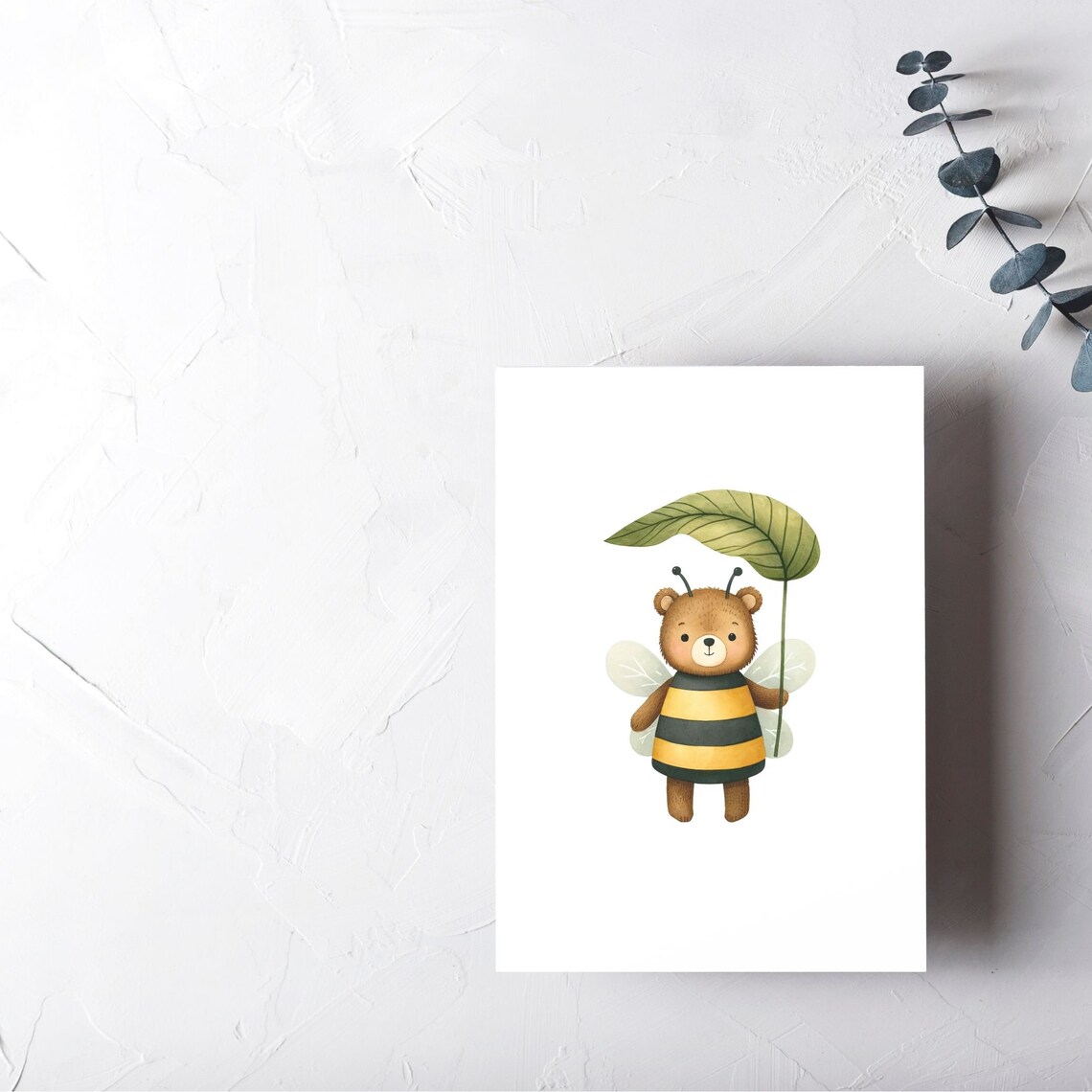 Cute Bear in Bee Costume Watercolor Clipart, Bear Baby Shower, Baby ...