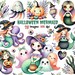 Halloween Mermaid Watercolor Clipart: Spooky Sea PNG (digital Download ...