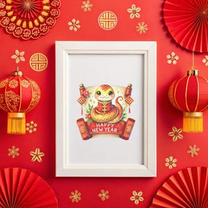 Snake Lunar New Year Clipart, Chinese New Year Clipart, Cute Snake ...