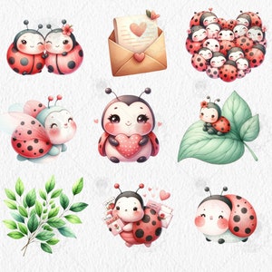 Cute Ladybug in Love Water Color Clipart ,valentine Animals Decor,png ...