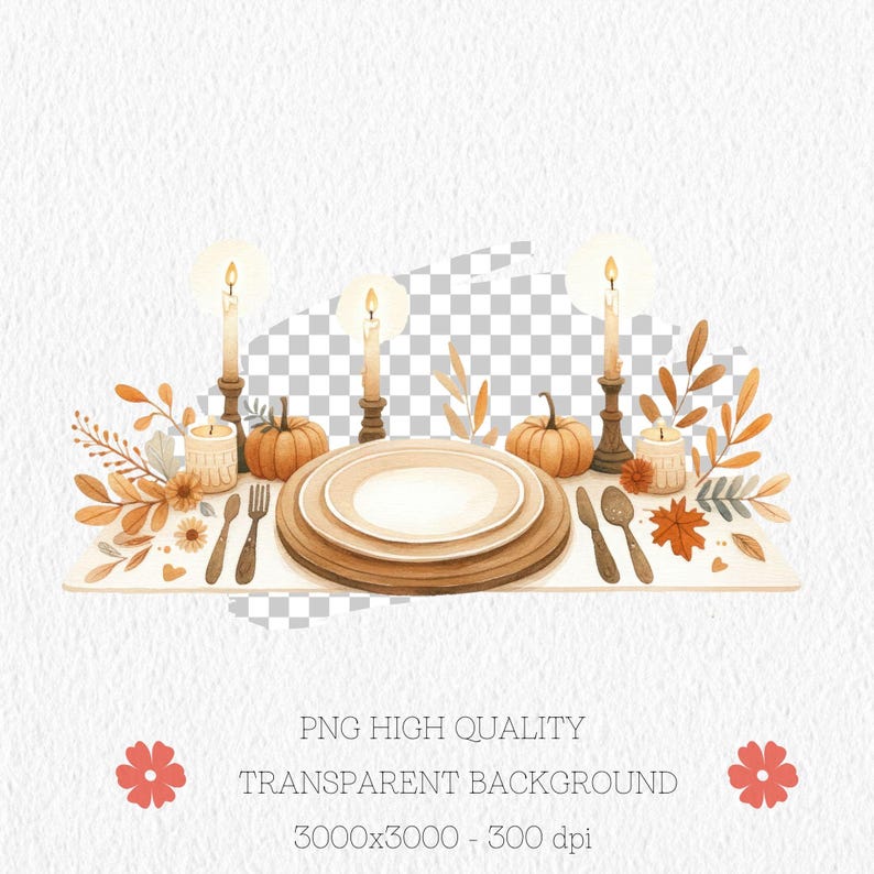 Thanksgiving Watercolor Clipart: Autumn PNG Images (commercial Use) - Etsy