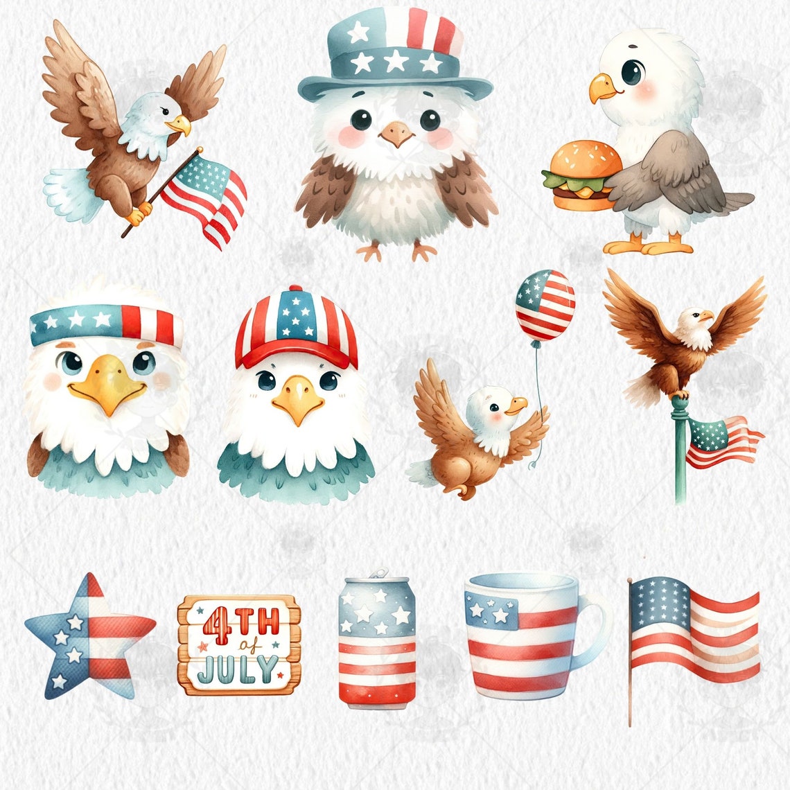 American Eagle Png , Watercolor Clipart , All American, American Flag ...