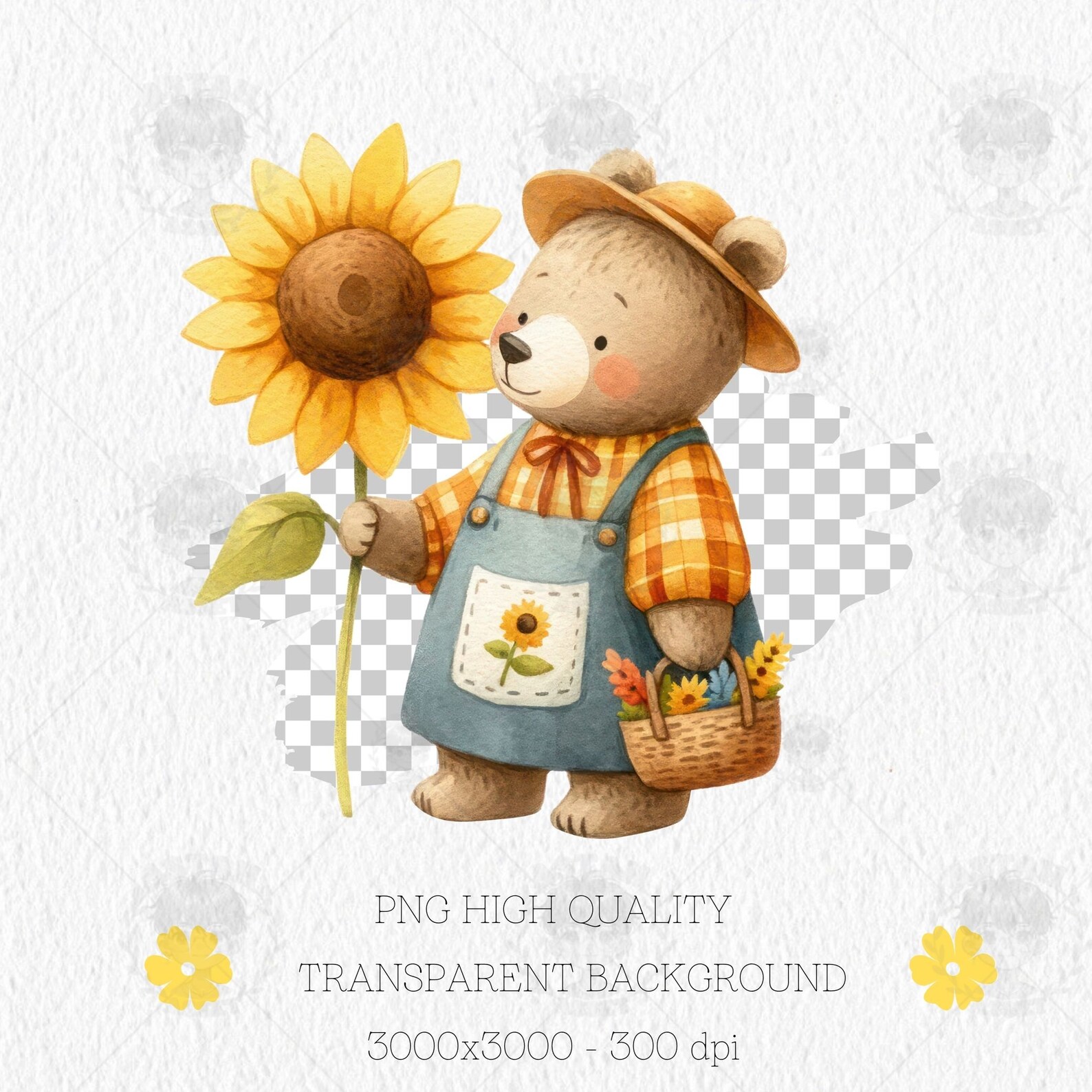 Cute Bear Watercolor,bear Garden ,animals for Kids ,gardening Clipart ...