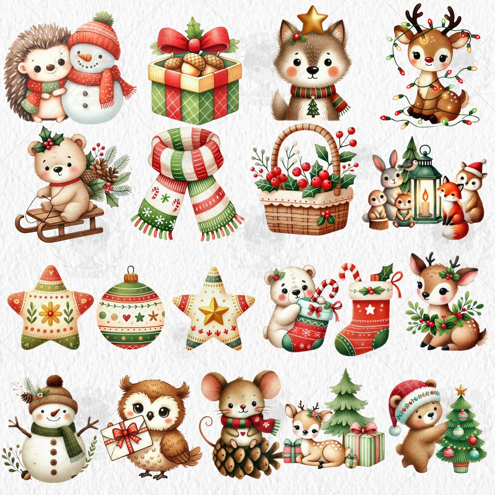 Christmas Animal Png,baby Animal Clipart,christmas Animal,woodland ...