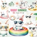 Summer Bunnies, Rabbit Summer, Watercolor Clipart, Animals Summer ...