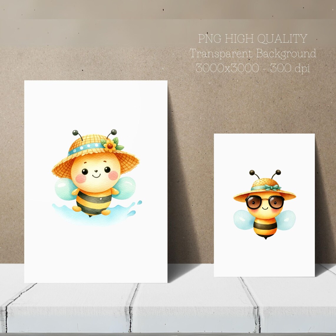 Summer Bee Watercolor Clipart, Honeybee, Summer Decor, Bumble Bee ...