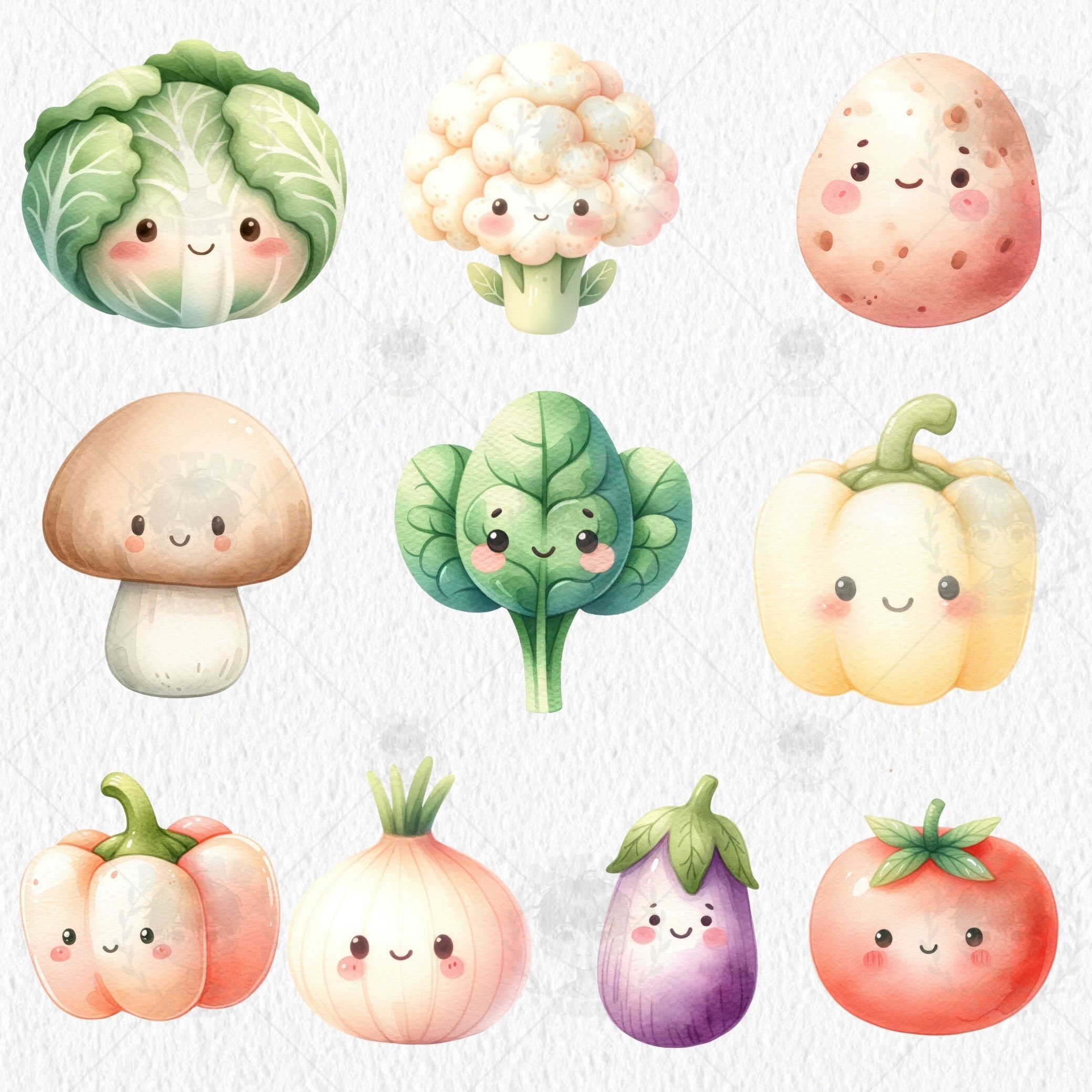 Cute Vegetable Watercolor, Vegetable Clipart Png, Cute Food Clipart ...
