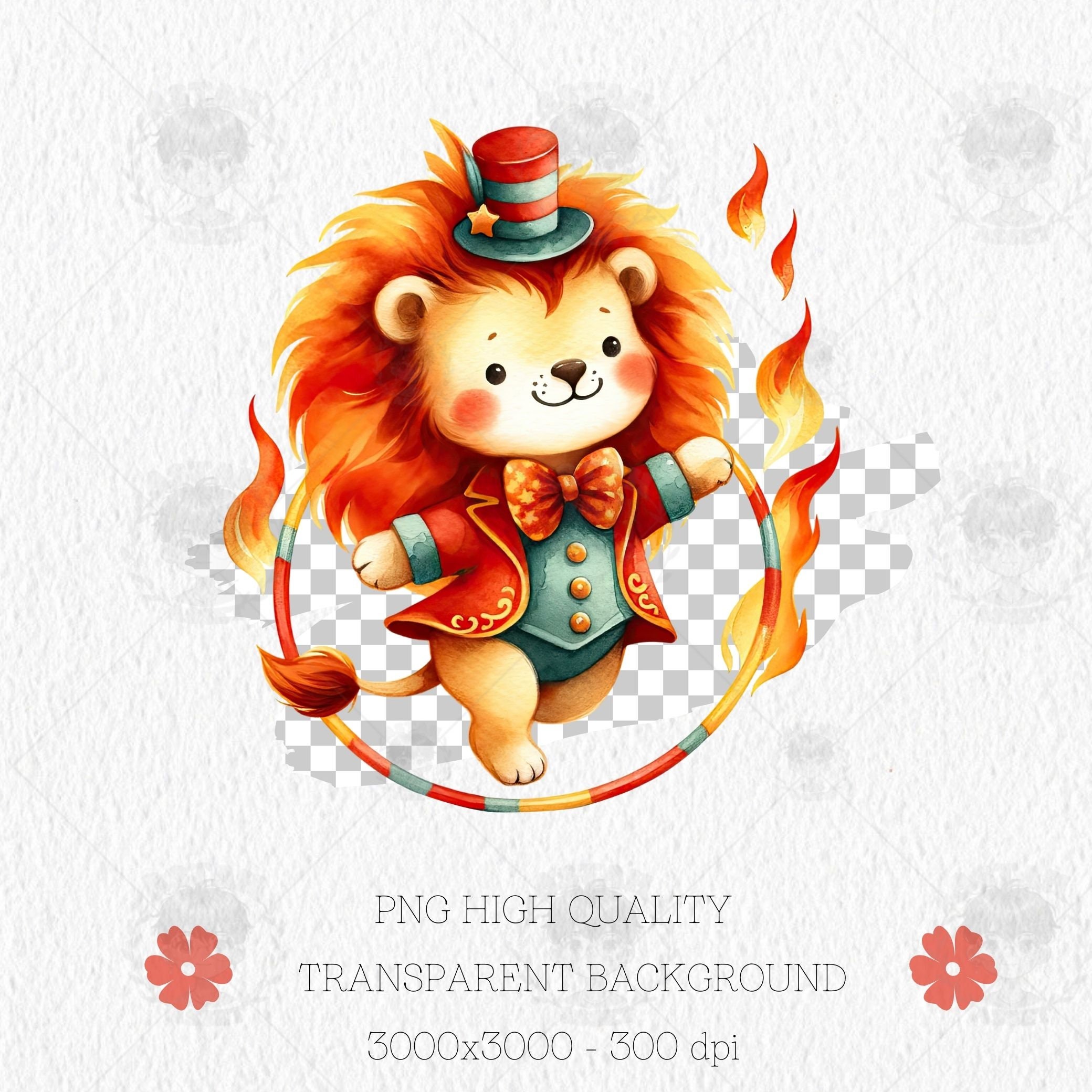 Circus Animal Clipart, Watercolor Clipart, Circus Animal Invitation ...