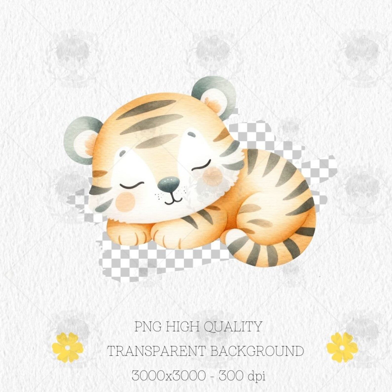 Cute Baby Tiger Watercolor Clipart ,adorable Illustration for Kids ...