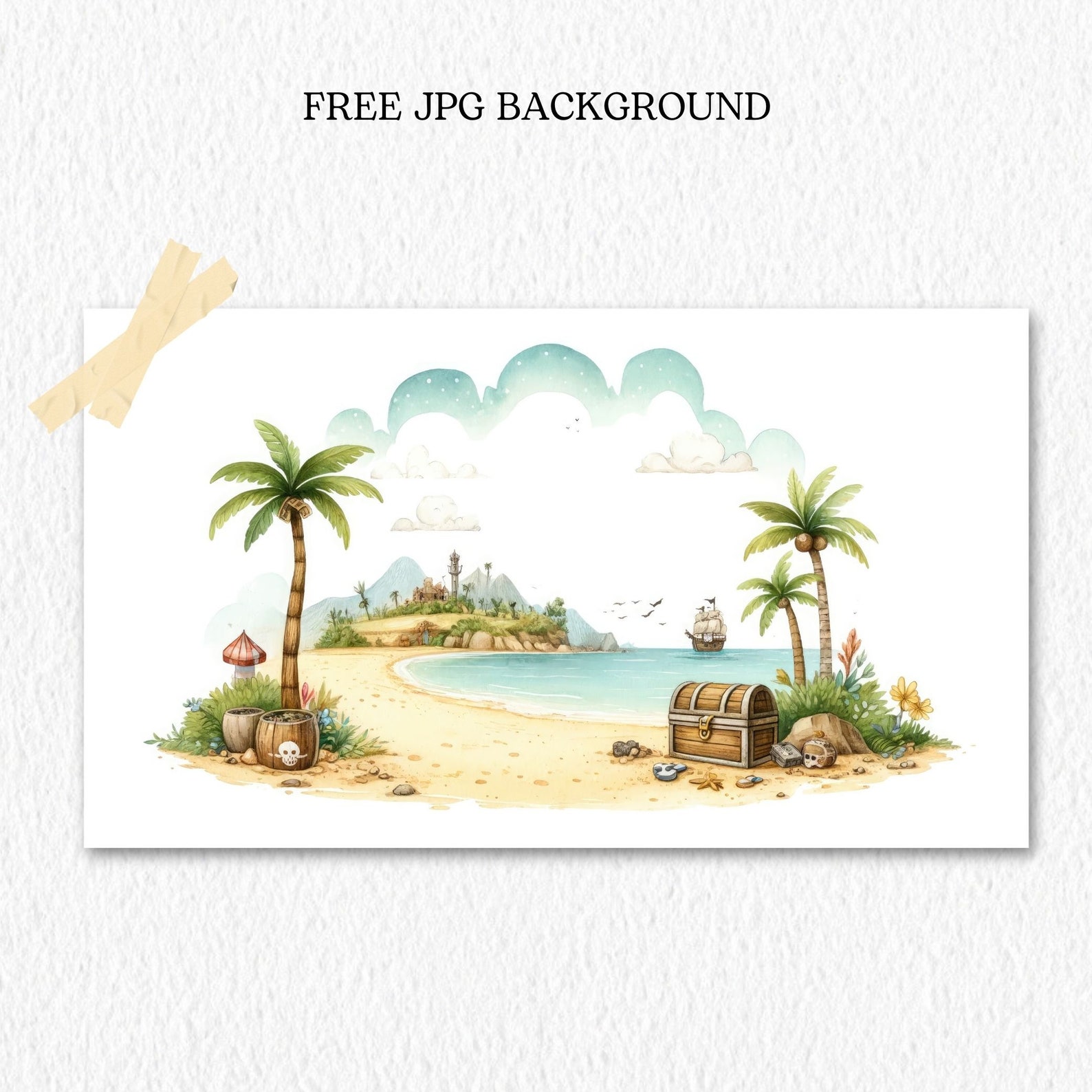 Pirate Clipart, Kids Clipart, Ocean Clipart ,watercolor Clipart, Pirate ...