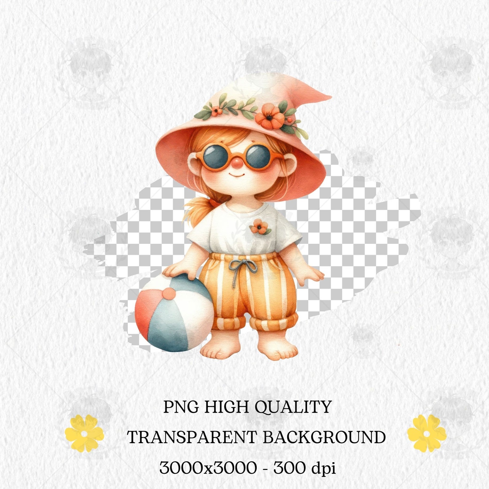 Cute Gnome Beach Ball ,watercolor Clipart ,sea , Gnomes Beach ...