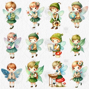 Fairy School Watercolor Clipart, Back to School PNG (digital Download ...