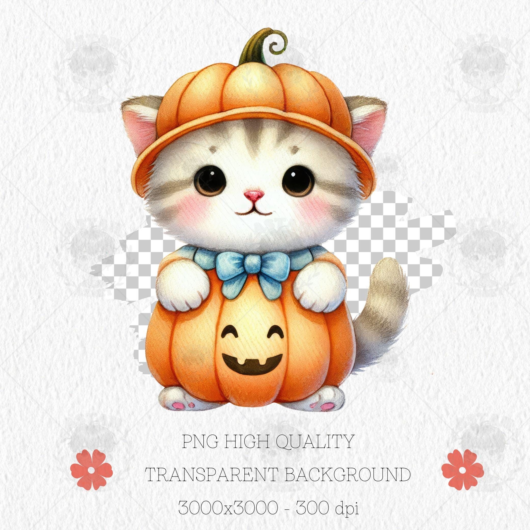 Halloween Baby Animals Watercolor Clipart, Halloween PNG, Cute Animals ...