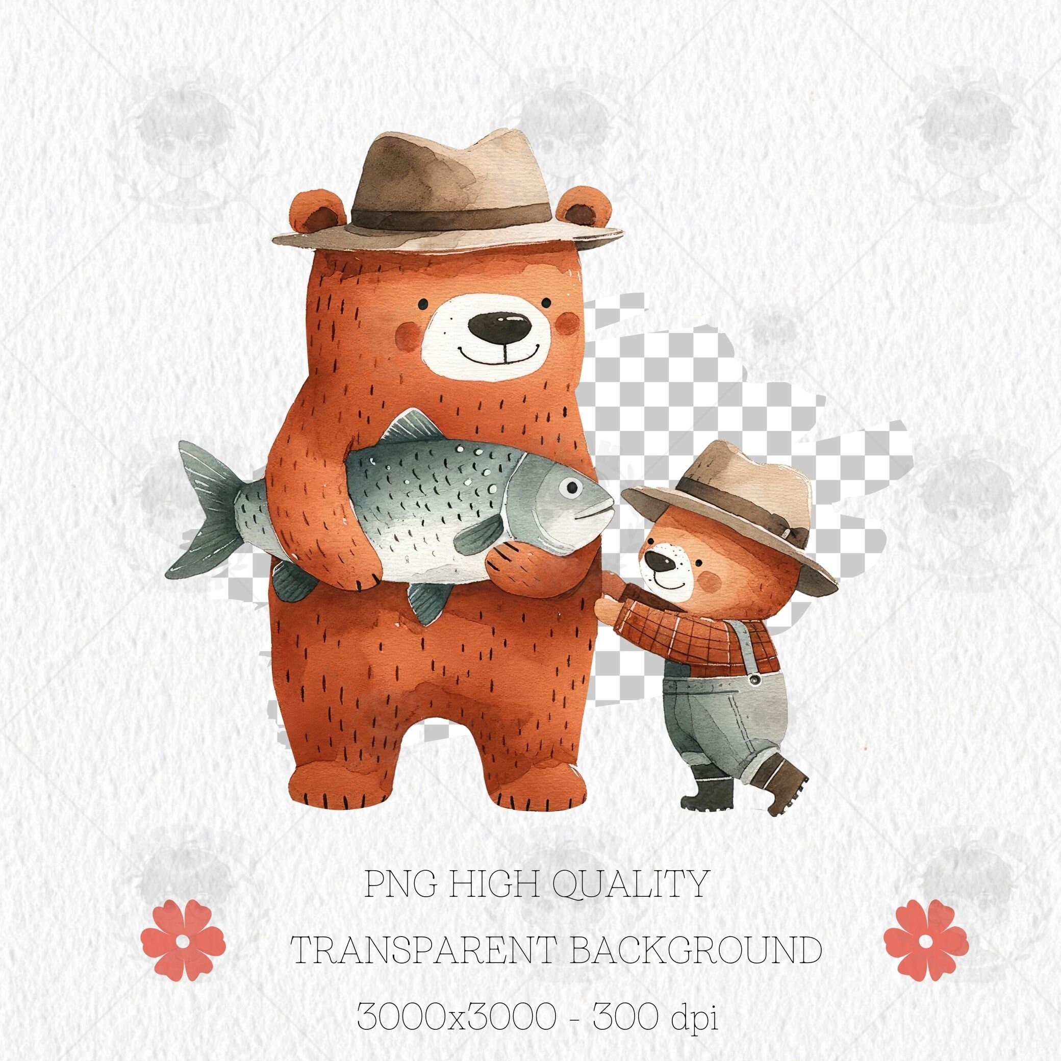 Papa Bear Watercolor Clipart ,dad Bear PNG, Father's Day Gifts, Gifts ...