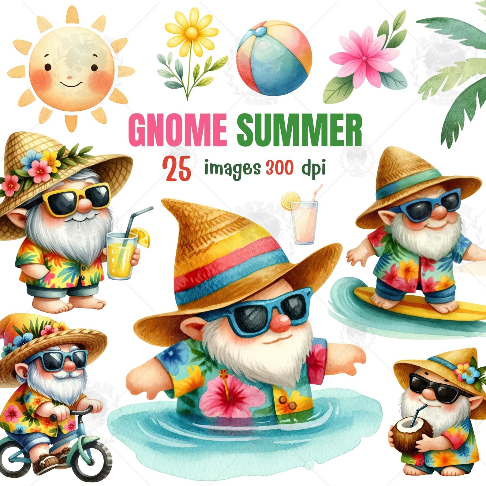 Gnome Summer, Hello Summer, Summer Png, Summer Beach Clipart ...