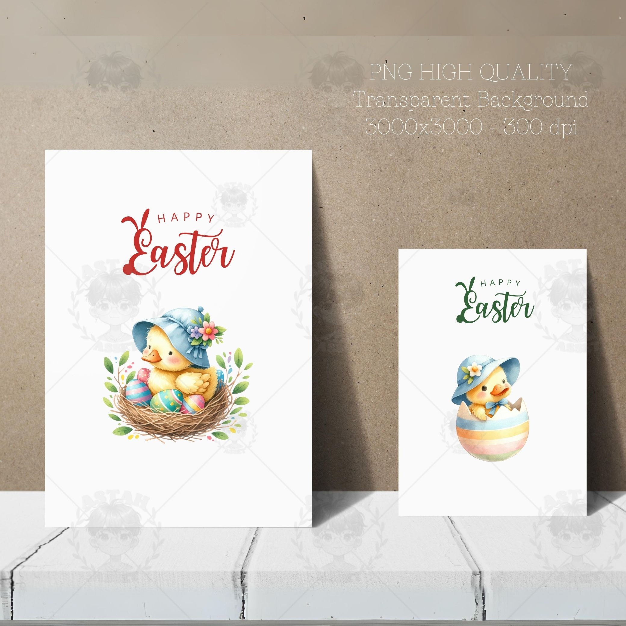 Easter Duck Watercolor Clipart , Easter Eggs, Cute Ducklings Clipart ...