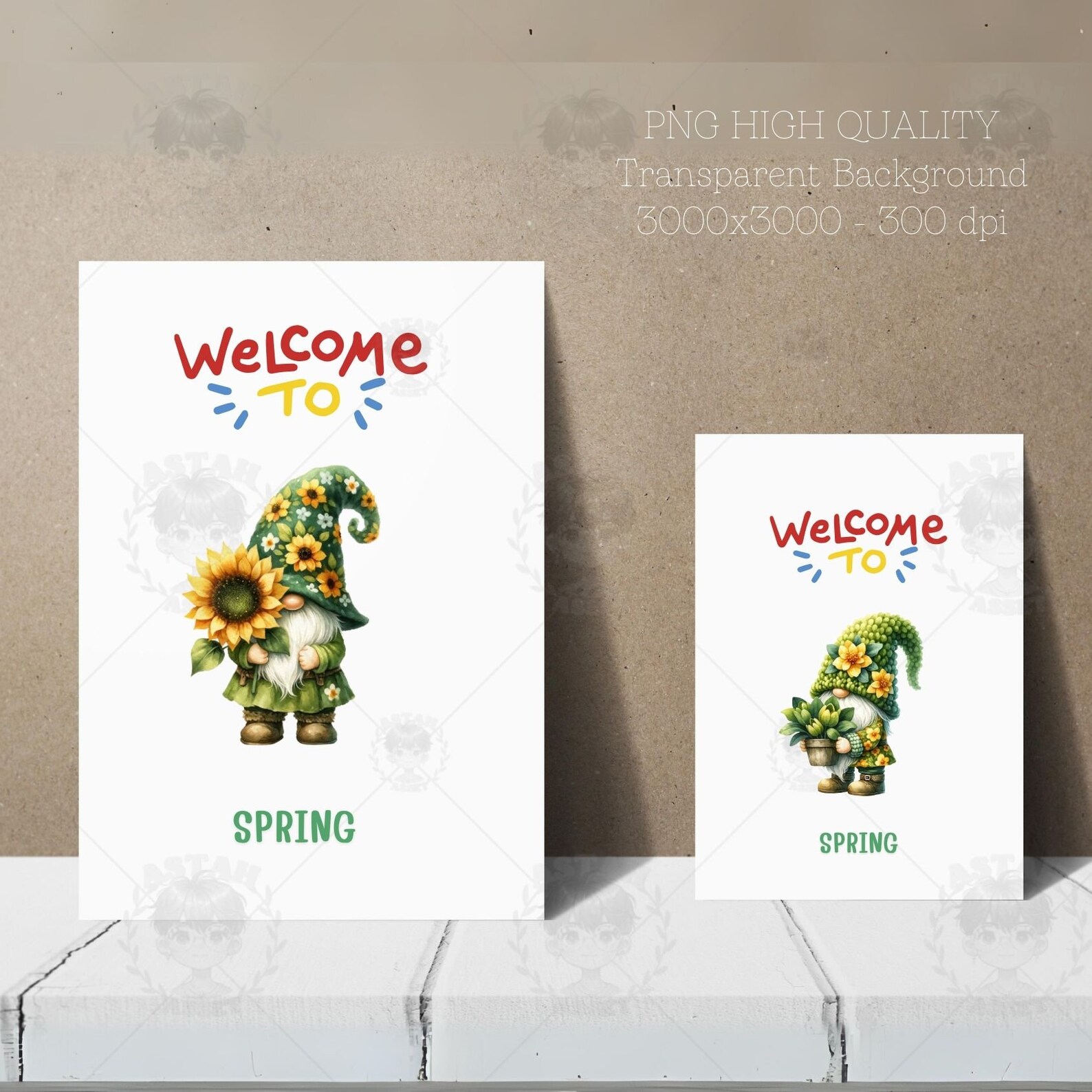 Cute Spring Gnome ,watercolor Clipart ,spring Activities,flower ,bumble ...