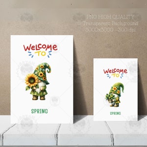 Cute Spring Gnome ,watercolor Clipart ,spring Activities,flower ,bumble ...