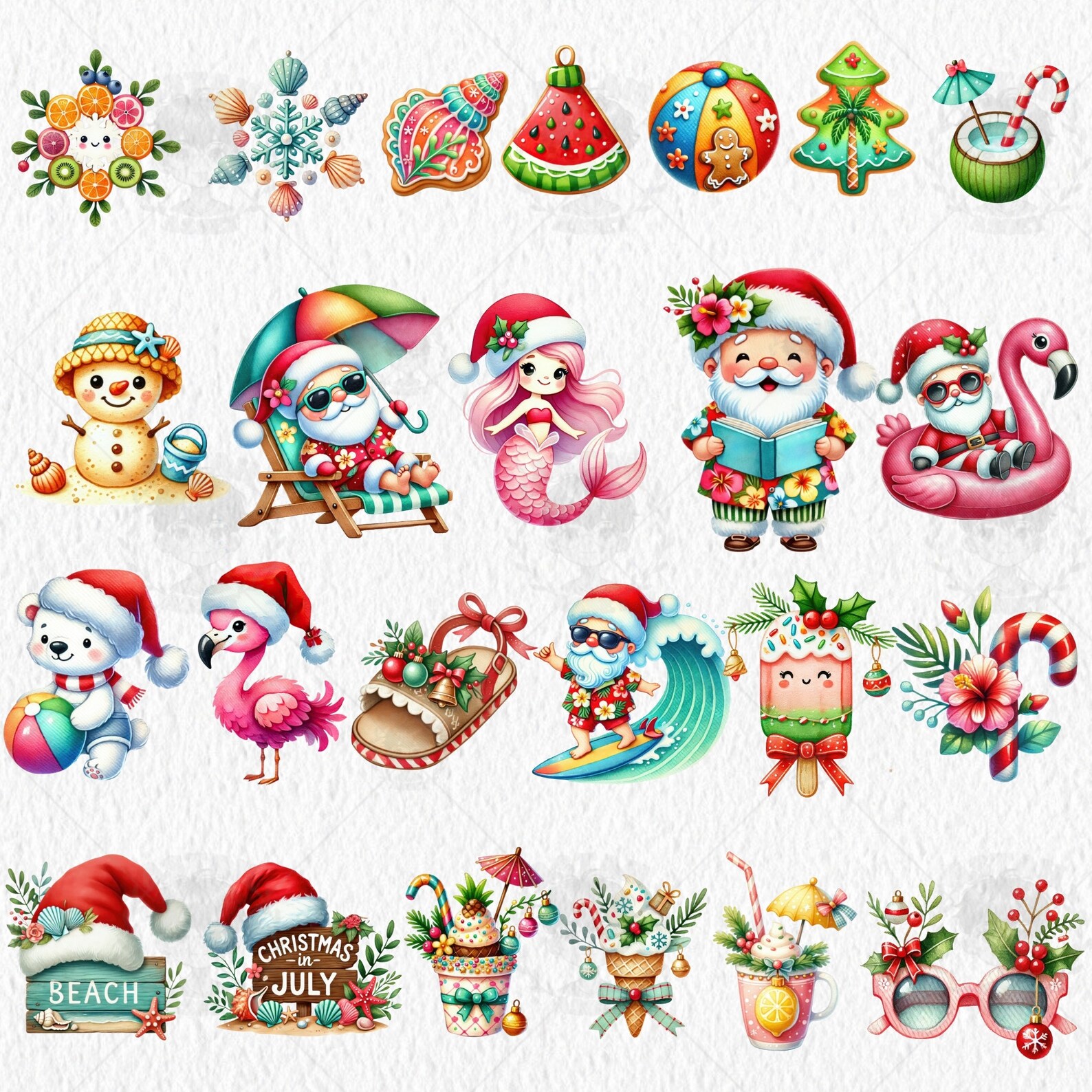 Summer Christmas Png, Tropical Christmas, Christmas in July, Christmas ...