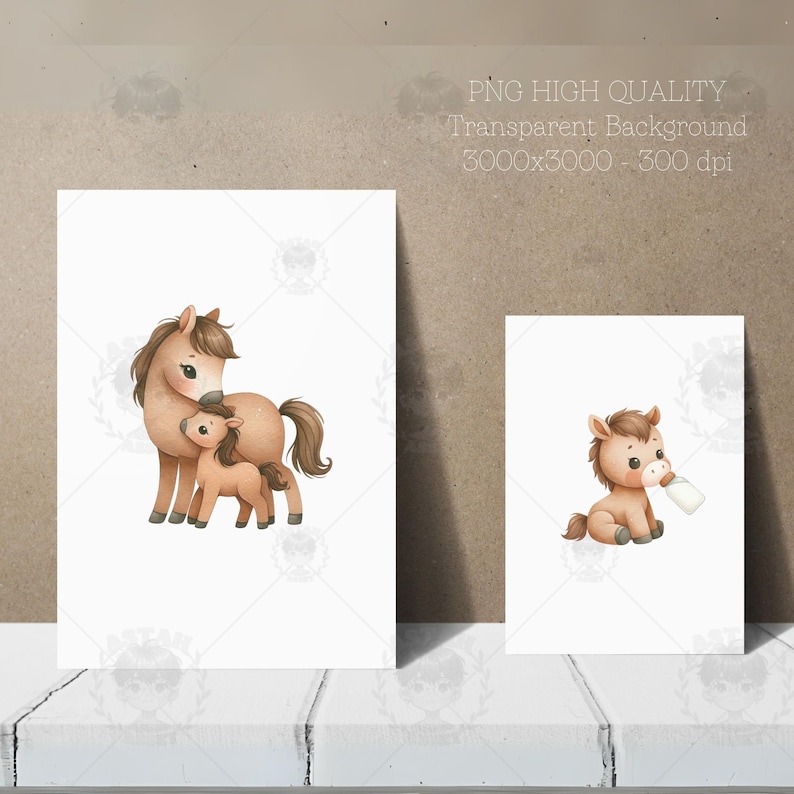 Baby Horse Watercolor Clipart: Nursery Decor PNG (digital Download) - Etsy