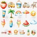 Summer Watercolor Clipart: Beach Holiday PNG Images (PDF) - Etsy