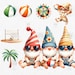 Cute Gnome Beach Ball ,watercolor Clipart ,sea , Gnomes Beach ...