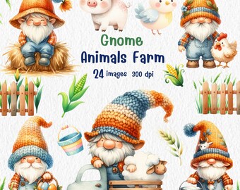 Cute Gnome Carrot ,watercolor Clipart ,farmer , Gnomes Sublimation ...