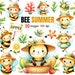 Summer Bee Watercolor Clipart, Honeybee, Summer Decor, Bumble Bee ...