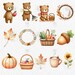 Autumn Bear Watercolor Clipart: Fall Woodland Animals (PNG, PDF) - Etsy